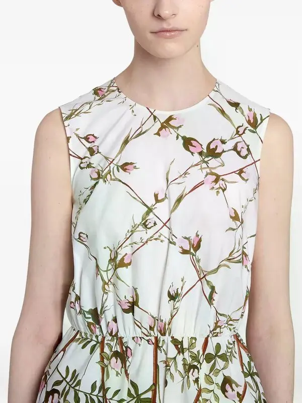 Giambattista Valli Floral-print A-line Midi Dress - White
