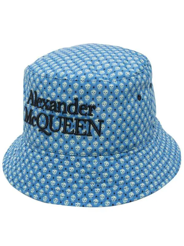 Alexander McQueen Skull-print Bucket Hat - Blue