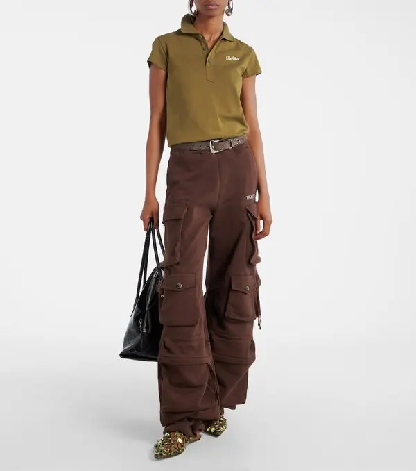 Attico Logo Cropped Polo Shirt - Green