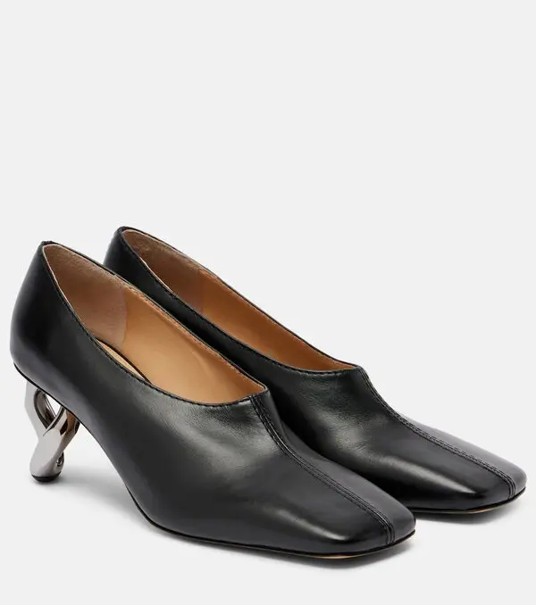 JW Anderson Chain 95 Leather Pumps - Black