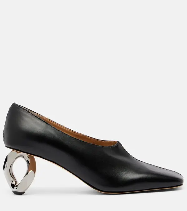 JW Anderson Chain 95 Leather Pumps - Black