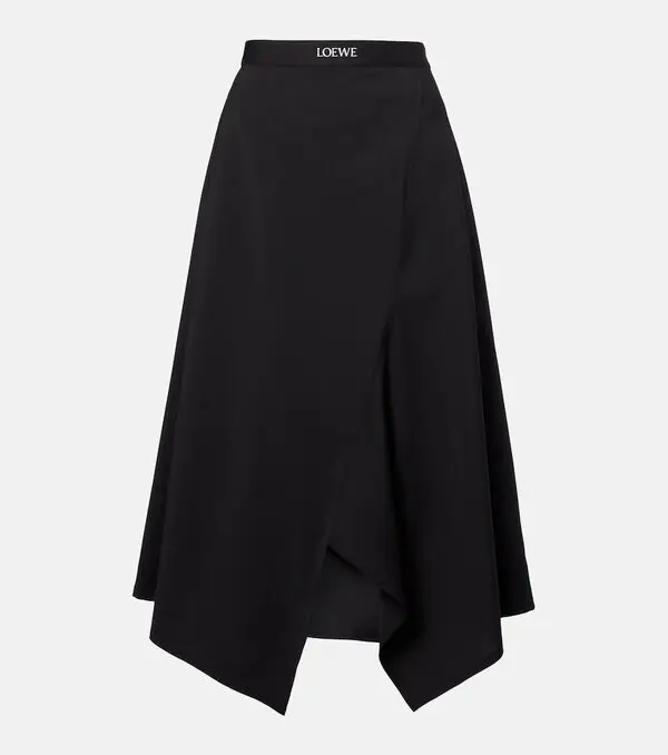 Loewe High-rise Midi Skirt - Black