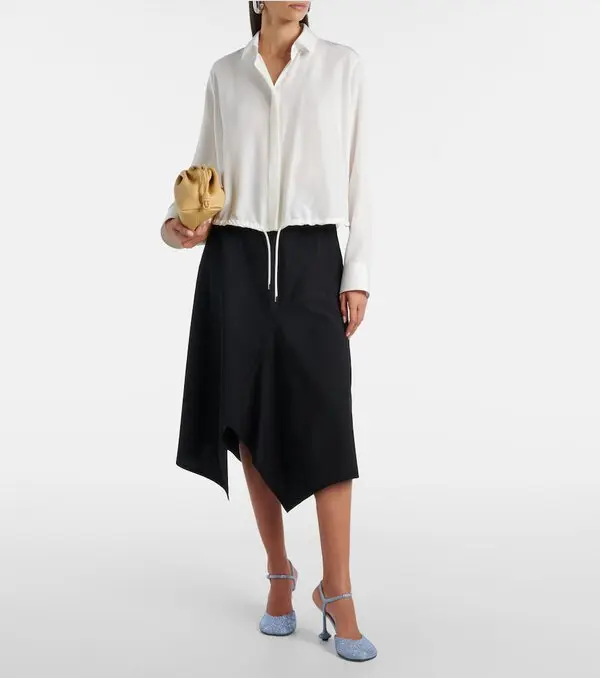 Loewe High-rise Wool Midi Skirt