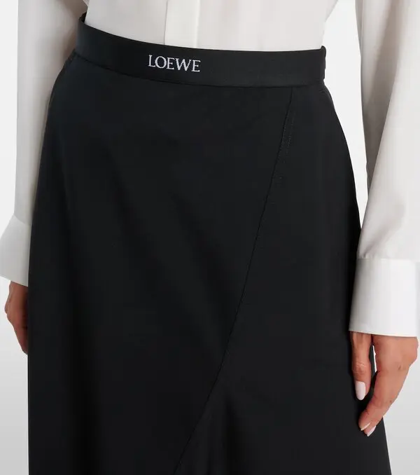 Loewe High-rise Wool Midi Skirt