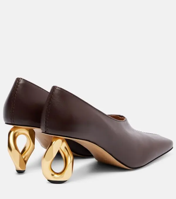 JW Anderson Chain 75 Leather Pumps - Brown