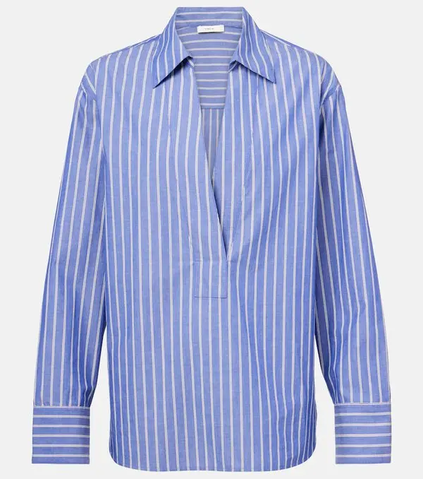 Vince Striped Cotton Polo Shirt