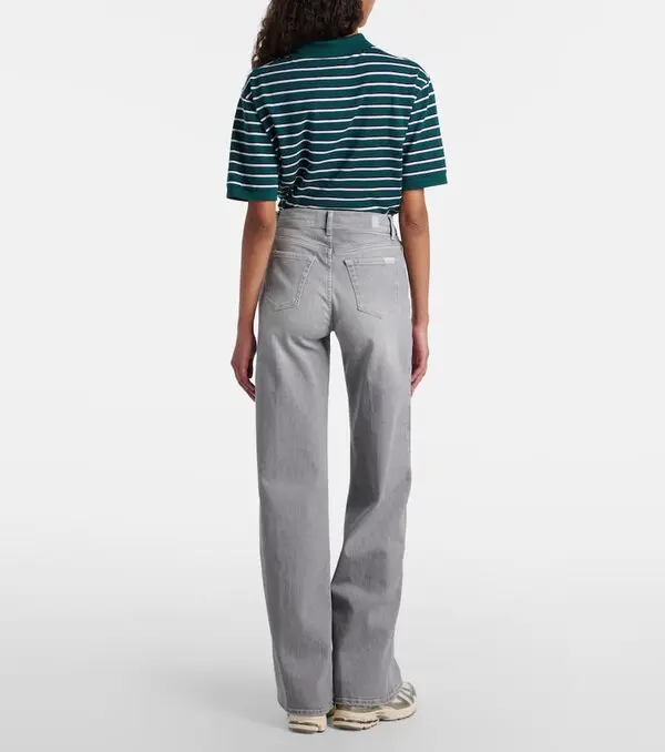 7 For All Mankind Lotta High-rise Wide-leg Jeans - Grey