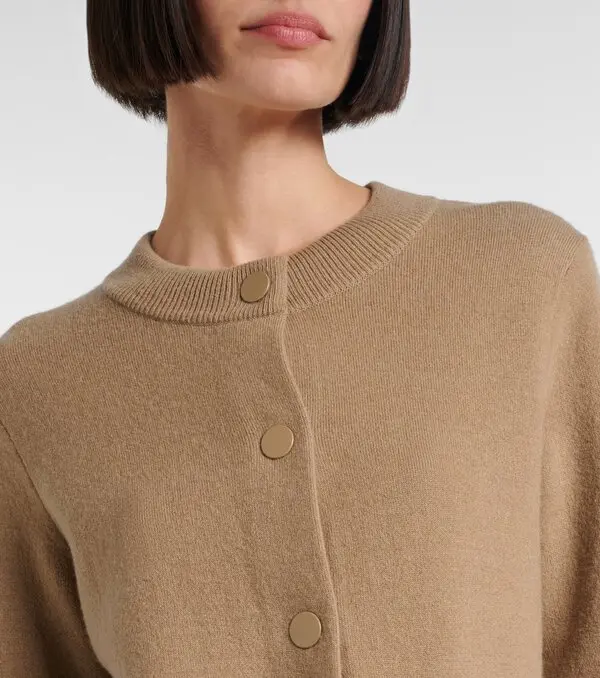 Vince Shrunken Wool And Cashmere Cardigan - Beige