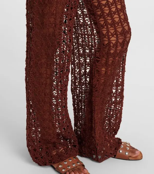 Anna Kosturova Crochet Wide-leg Pants