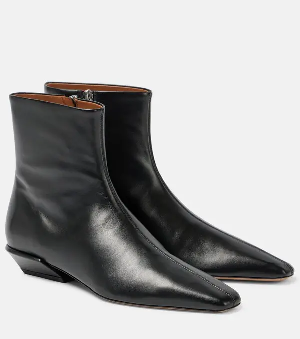 Paris Texas Bettina 25 Leather Ankle Boots - Black