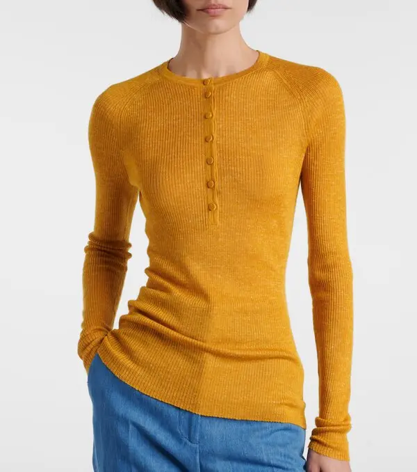 Gabriela Hearst Anges Henley Shirt - Orange