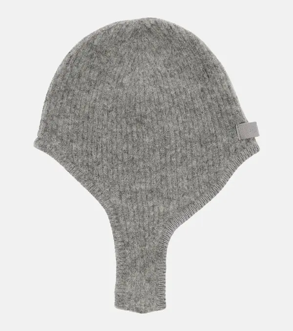 Jacquemus Ribbed-knit Alpaca And Wool-blend Hood - Grey