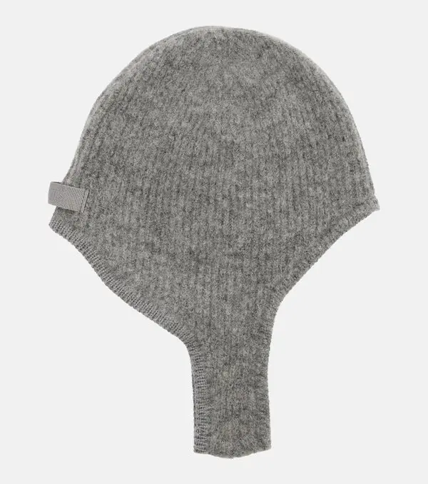 Jacquemus Ribbed-knit Alpaca And Wool-blend Hood - Grey