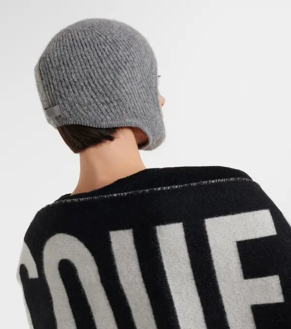 Jacquemus Ribbed-knit Alpaca And Wool-blend Hood - Grey