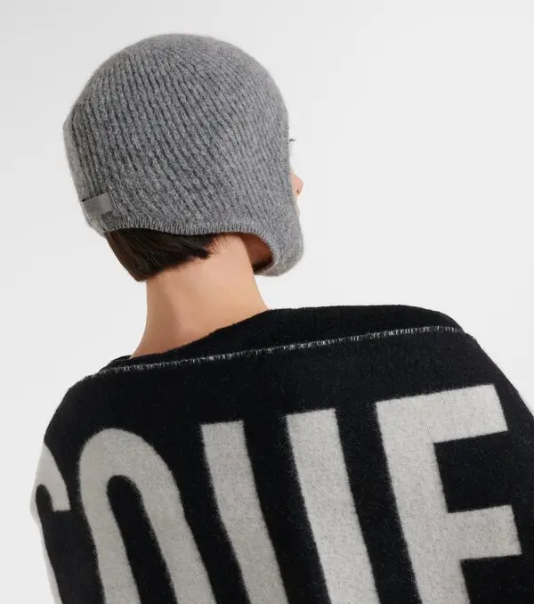 Jacquemus Ribbed-knit Alpaca And Wool-blend Hood - Grey