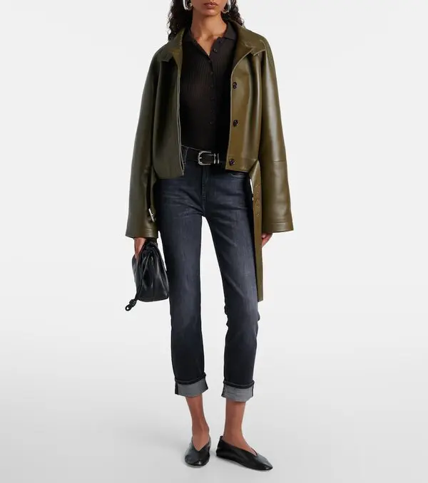 7 For All Mankind Cropped Skinny Jeans - Black