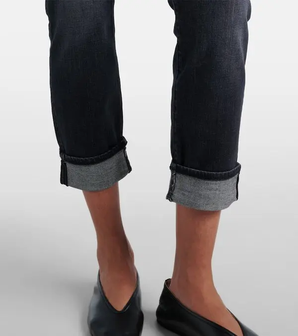 7 For All Mankind Cropped Skinny Jeans - Black