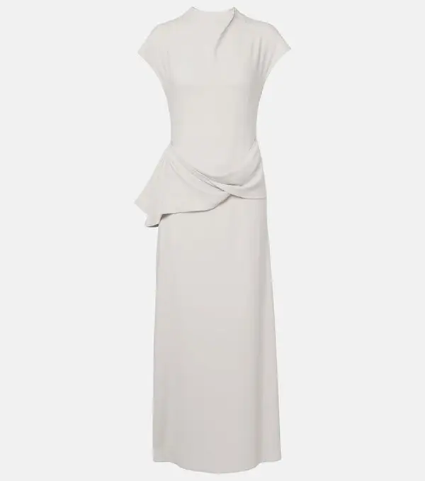Tove Woven Draped Maxi Dress - Grey