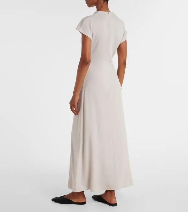 Tove Woven Draped Maxi Dress - Grey