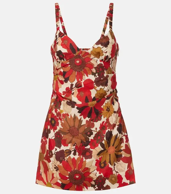 SIR. Primrose Floral Linen Minidress