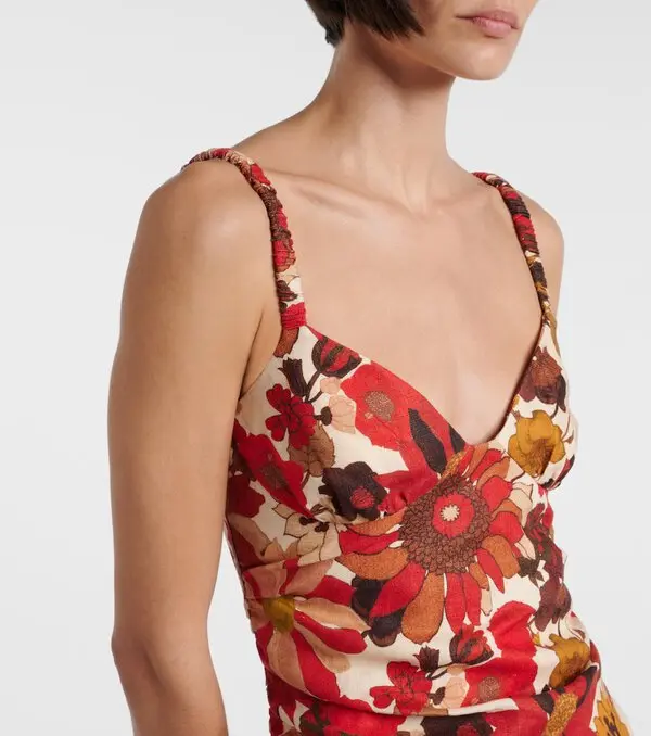SIR. Primrose Floral Linen Minidress