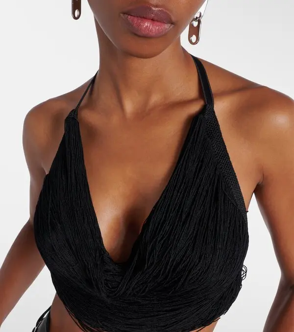 Attico Fringed Halterneck Bralette