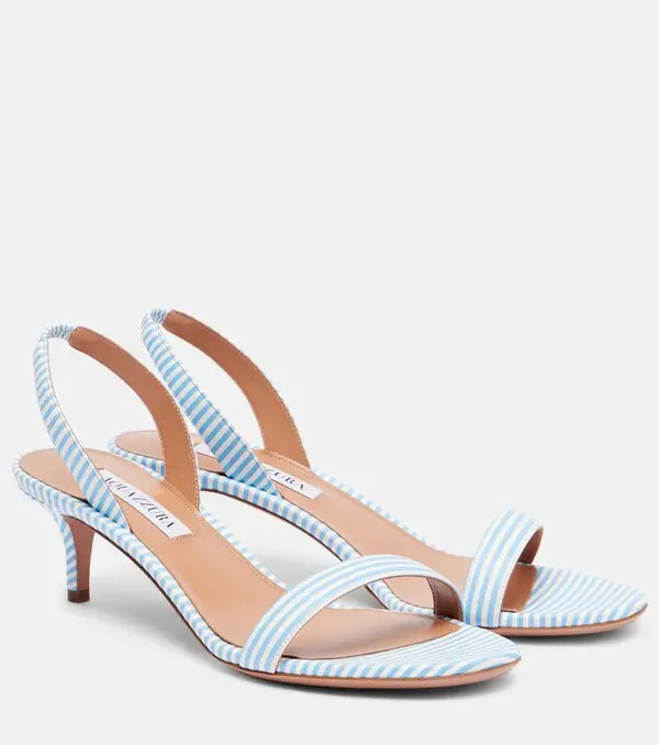 AQUAZZURA So Nude 50 Striped Sandals - Blue