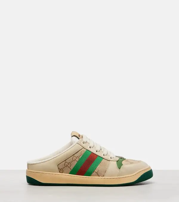 Gucci Screener Gg Canvas Web Stripe Mules - Multicoloured