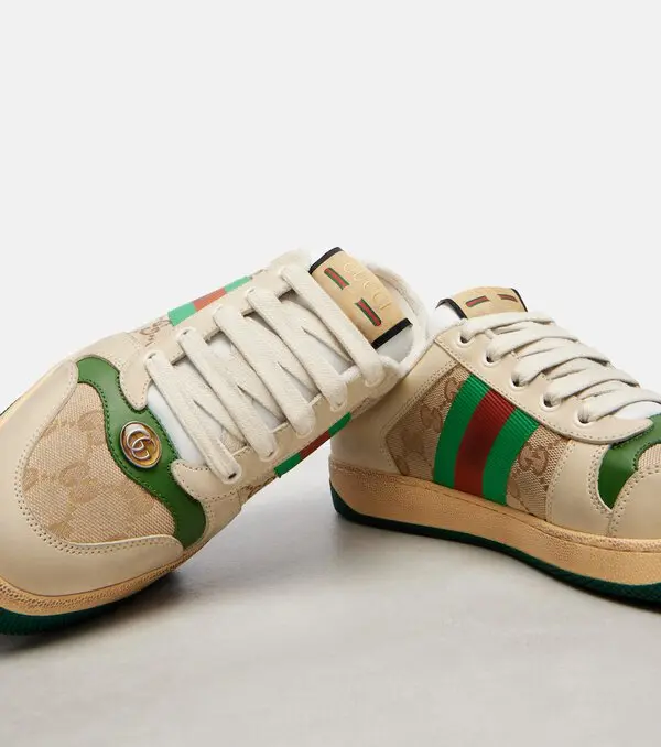Gucci Screener Gg Canvas Web Stripe Mules - Multicoloured