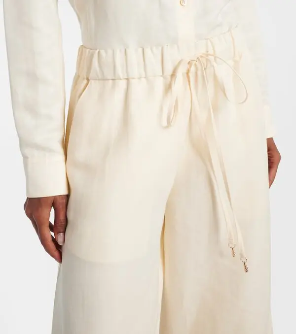 Gabriela Hearst Gelos Linen And Silk Wide-leg Pants