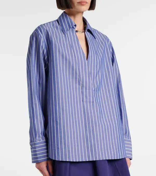 Vince Striped Cotton Polo Shirt