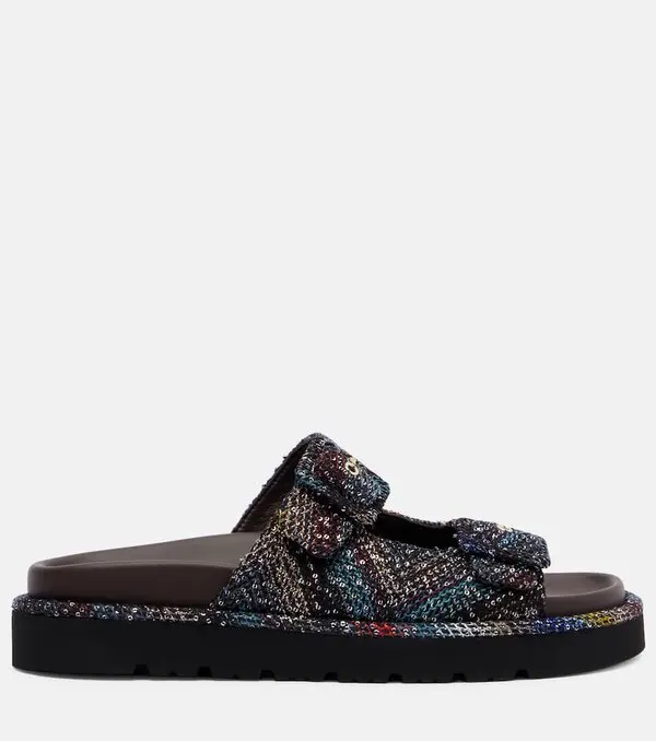 Missoni Zigzag Sequined Leather Sandals - Multicoloured