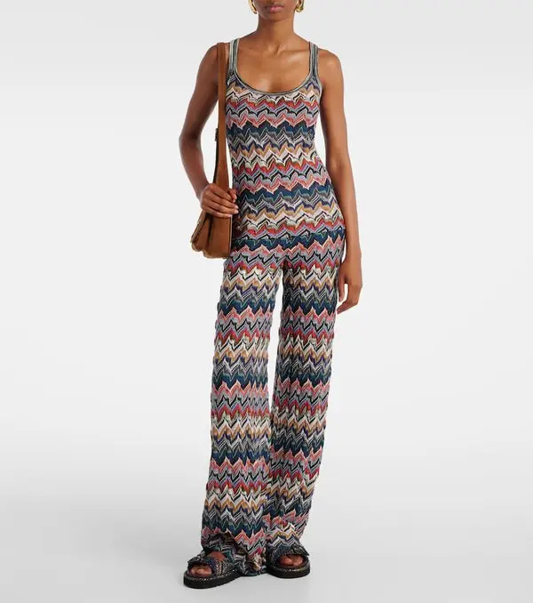 Missoni Zigzag Sequined Leather Sandals - Multicoloured
