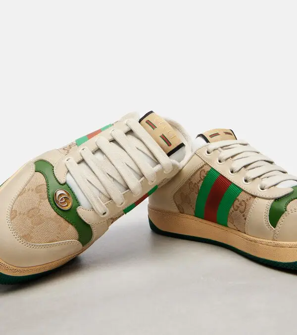 Gucci Screener Gg Canvas Web Stripe Mules - Multicoloured