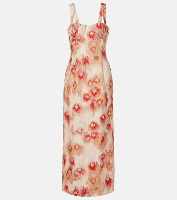 SIR. Bettina Printed Linen Maxi Dress - Multicoloured