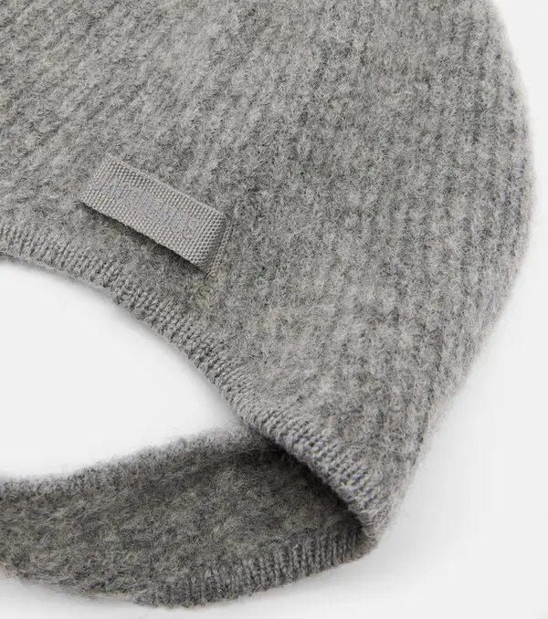 Jacquemus Ribbed-knit Alpaca And Wool-blend Hood - Grey