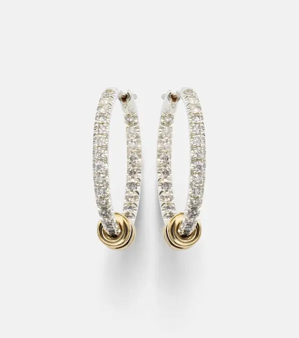 SPINELLI KILCOLLIN Argo Demi Hoop Earrings With Diamonds - Silver