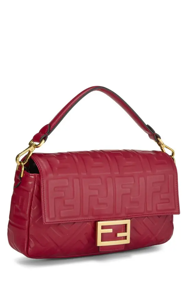 Fendi Embossed Calfskin Convertible Baguette