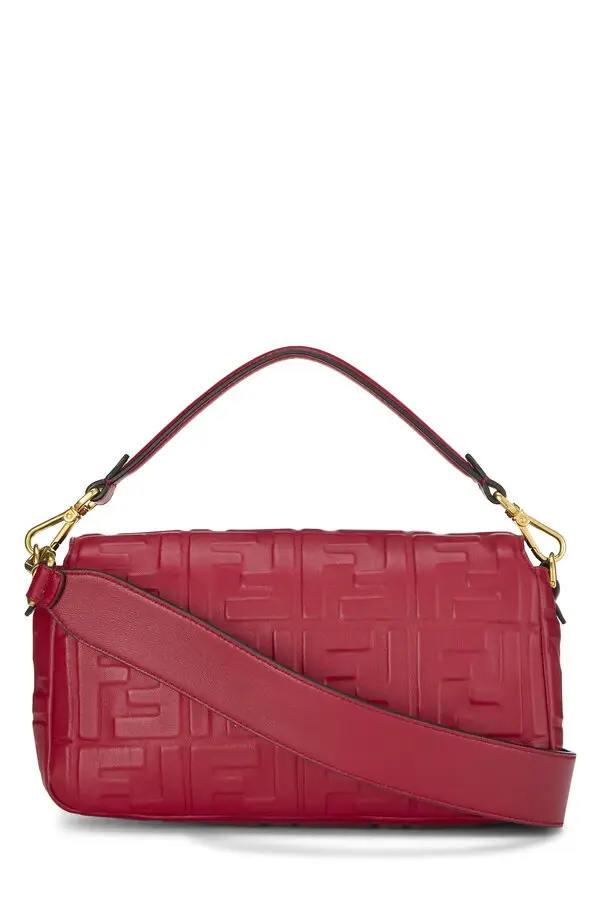 Fendi Embossed Calfskin Convertible Baguette
