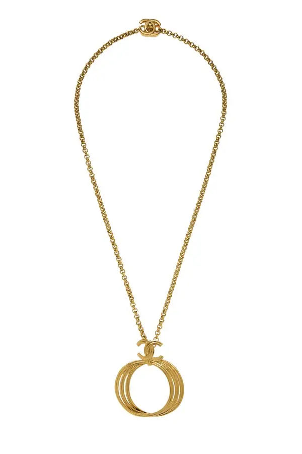 Chanel Open Pendant Necklace - Gold