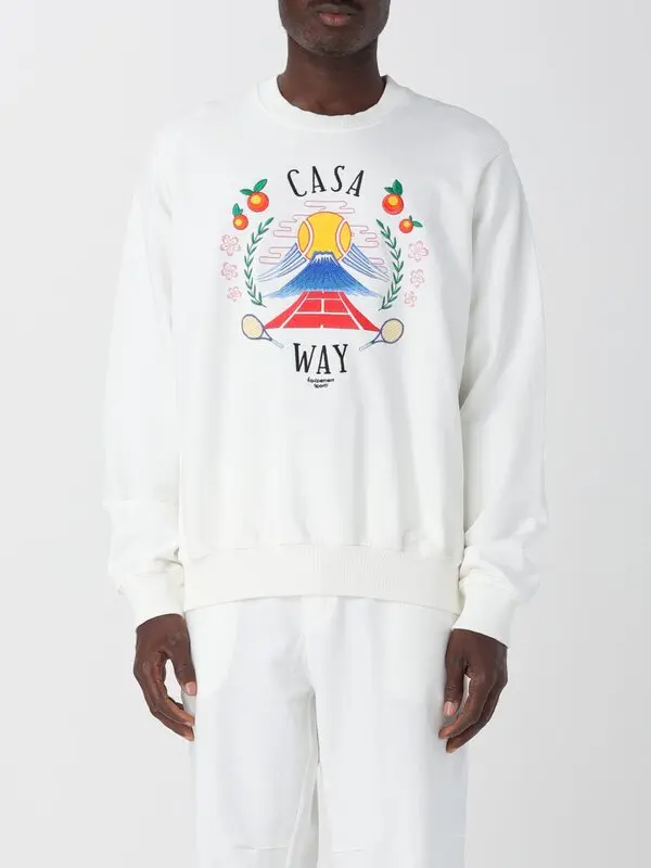 Casablanca Crewneck Sweatshirt With Graphic Print - White