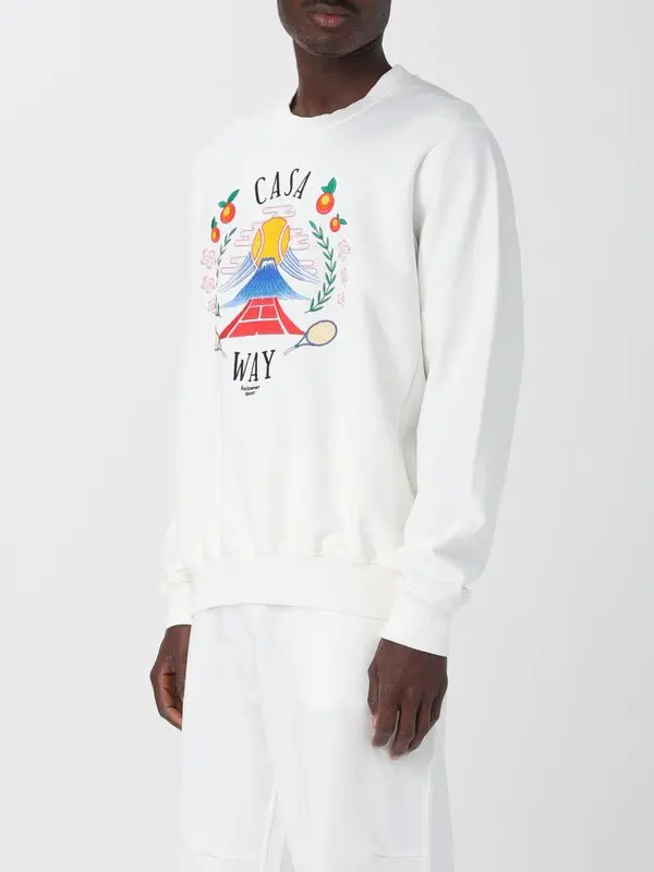 Casablanca Crewneck Sweatshirt With Graphic Print - White