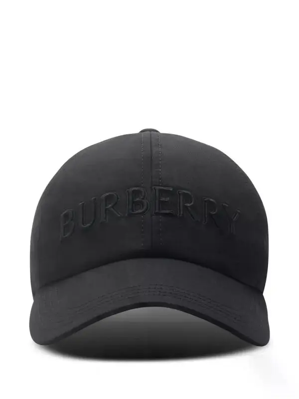 Burberry Logo Gabardine Baseball Cap - Black