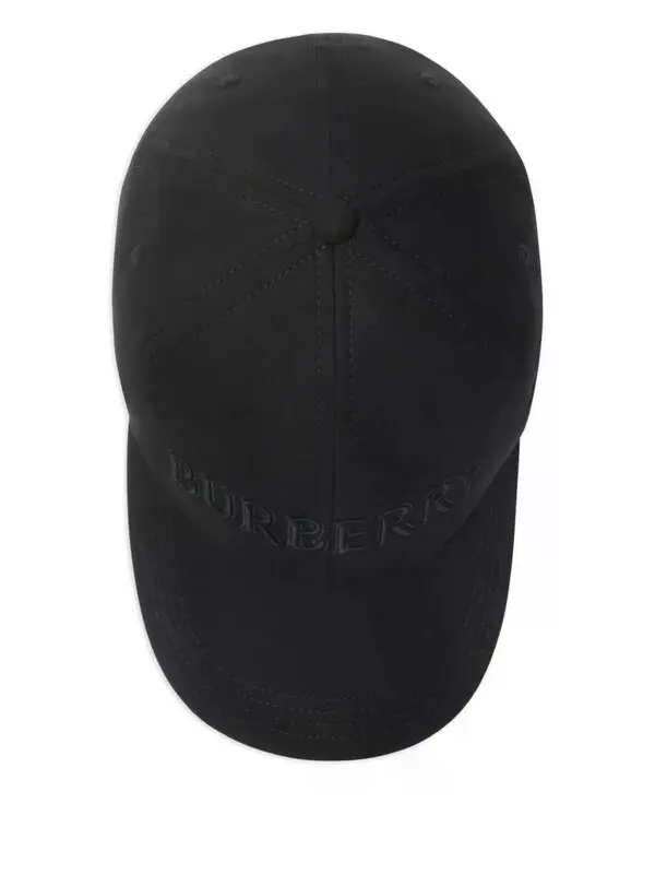 Burberry Logo Gabardine Baseball Cap - Black