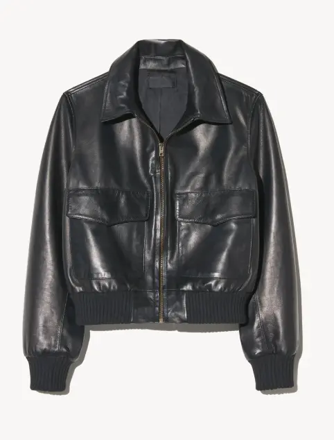NILI LOTAN Redley Leather Bomber Jacket