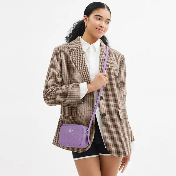 COACH Mini Jamie Camera Bag In Signature Canvas - Signature Canvas/silver/iris