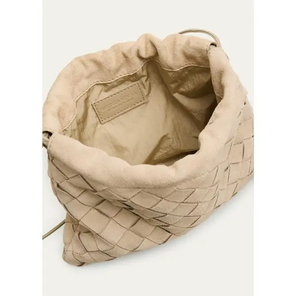 Bottega Veneta Small Intrecciato Suede Pouch - Moss