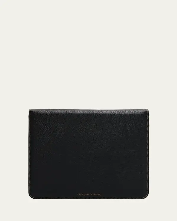 Brunello Cucinelli Leather Document Holder - Black