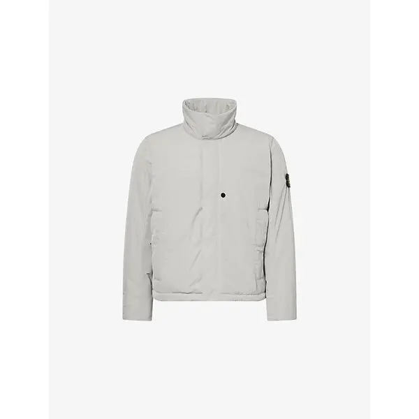 Stone Island Micro Twill Logo-patch Woven Jacket - Pearl Grey