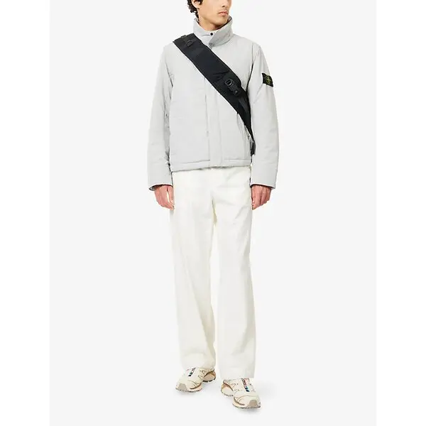Stone Island Micro Twill Logo-patch Woven Jacket - Pearl Grey